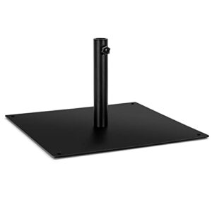 giantex 42lbs patio umbrella base, suitable for 1.6”-1.9” umbrella poles, 4 adjustable pads anchor holes, heavy duty square outdoor umbrella stand for deck yard poolside garden (25” x 25”)