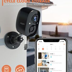 Dzees Security Camera Outdoor Wireless - Battery Powered WiFi Outdoor Camera Wireless, Spotlight, Siren, AI Dectection, Color Night Vision, IP66 Waterproof Cloud/SD-Black