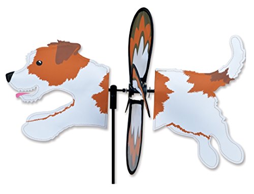 Premier Kites Petite Wind Spinner for Patio, Lawn, Garden | 100% Rain & UV Resistant Polyester - Aerodynamic, Sturdy Long Lasting Dog Wind Spinner (Jack Russell)