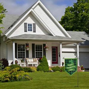 Oarencol St Patrick's Day Shamrock Garden Flag Clover Green Buffalo Check Plaid Double Sided Home Yard Decor Banner Outdoor 12.5 x 18 Inch