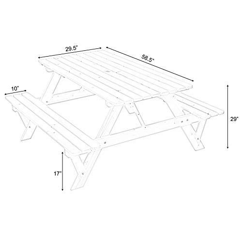 Gardenised, Stained A-Frame Outdoor Patio Deck Garden Picnic Table