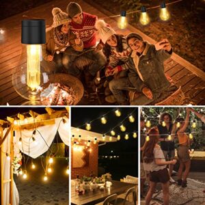 Solar String Lights Outdoor Waterproof, 29.5 FT 20 Shatterproof Bulbs Patio Lights with Remote 8 Modes LED Solar Powered String Lights, Hanging Lights for Garden Yard, Wedding Party Decor（Warm White）