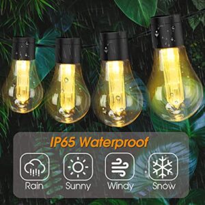 Solar String Lights Outdoor Waterproof, 29.5 FT 20 Shatterproof Bulbs Patio Lights with Remote 8 Modes LED Solar Powered String Lights, Hanging Lights for Garden Yard, Wedding Party Decor（Warm White）