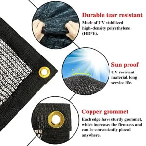 Dafoecheer 40% 10ftx20ft Black Shade Cloth Taped Edge with Grommets Sunblock Garden Mesh UV Resistant Net for Outdoor Plant Greenhouse Flowers