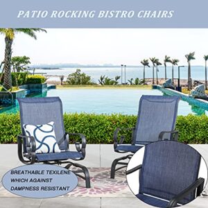 LOKATSE HOME Patio Dining Chair Set of 2 with Textilene Mesh for Backyard Porch Garden, Blue