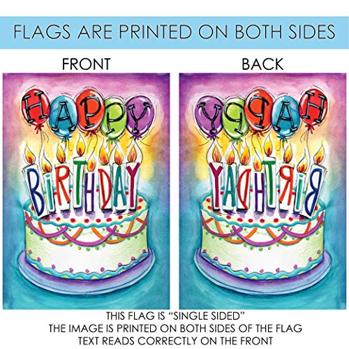 Toland Home Garden 102601 Birthday Wishes Birthday Flag 28x40 Inch Double Sided Birthday Garden Flag for Outdoor House party Flag Yard Decoration