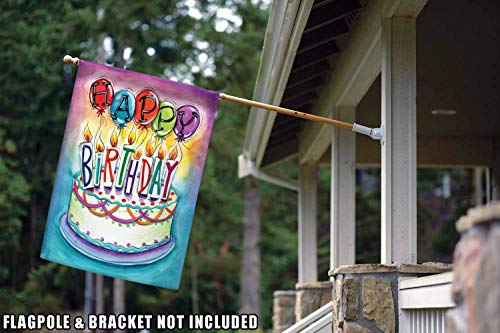 Toland Home Garden 102601 Birthday Wishes Birthday Flag 28x40 Inch Double Sided Birthday Garden Flag for Outdoor House party Flag Yard Decoration