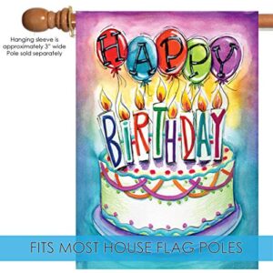 Toland Home Garden 102601 Birthday Wishes Birthday Flag 28x40 Inch Double Sided Birthday Garden Flag for Outdoor House party Flag Yard Decoration