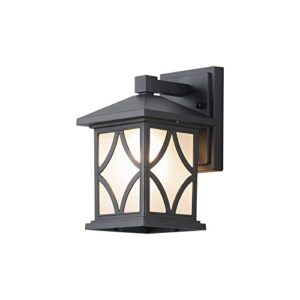 wrlytng wall mount outdoor wall lantern fixtures lantern waterproof black frosted glass shades front porch garage garden aluminium wall lamps exterior wall sconce lights 60w lights