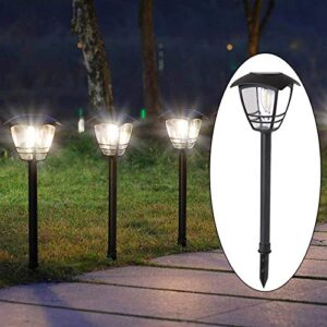 maggift 4 pack vintage solar pathway lights led bulbs solar powered garden walkway lights for outdoor lawn, patio, yard, walkway, driveway , 15 lumen