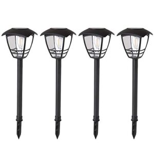 Maggift 4 Pack Vintage Solar Pathway Lights LED Bulbs Solar Powered Garden Walkway Lights for Outdoor Lawn, Patio, Yard, Walkway, Driveway , 15 Lumen