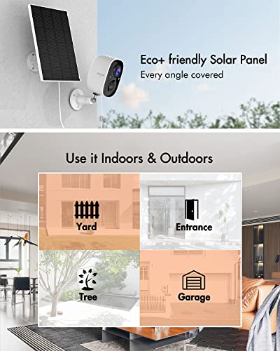 Dzees Solar Powered Security Camera Wireless Outdoor WiFi, 1080P Color Night Vision Outdoor Camera, Wireless Home Security Cameras System with Solar Panel, Spotlight/Alarm, AI Detection, 2-Way Talk