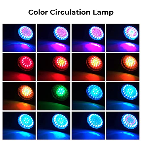 Color Changing Spotlights, 12W Outdoor Spot Lights RGB IP68 Waterproof Uplights Garden Landscape LED Colored Dimmable Lawn Yard Pathway Flag Halloween Christmas Submersible Fountain Lights(4 in Set)