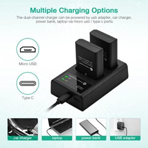 FirstPower EN-EL14/EN-EL14a Battery and USB Dual Charger Compatible with Nikon D3100 D3200 D3300 D3400 D3500 D5100 D5200 D5300 D5500 D5600 DF Coolpix P7000 P7100 P7700 P7800 Camera