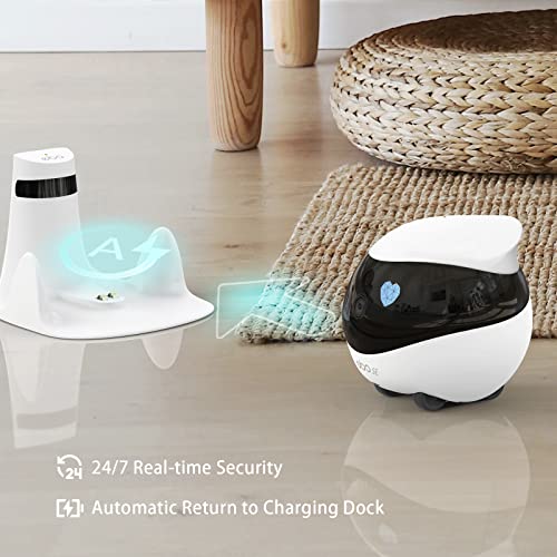 Enabot Home Security Pet Camera, Wireless Pet Camera with Self-Charging, Night Vision, Camera for Pet Elderly Baby, 16GB SD Storage APP Remote Control