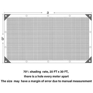 winemana 70% Black Shade Cloth, 20 x 30 FT Durable Mesh Tarp with Grommets, Resistant Garden Sun Shade Netting with Taped Edge for Plant Cover, Greenhouse, Patio, Tomatoes, Chicken Coop, Barn Kennel