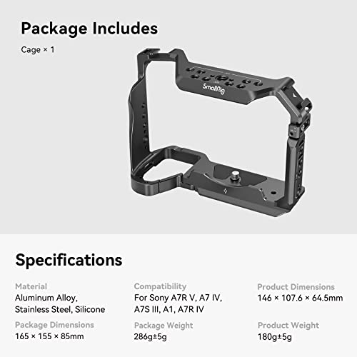 SmallRig Full Camera Cage for Sony Alpha 7R V / Alpha 7 IV / A7R IV / Alpha 7 S III / Alpha 1 - 3667B