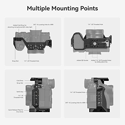 SmallRig Full Camera Cage for Sony Alpha 7R V / Alpha 7 IV / A7R IV / Alpha 7 S III / Alpha 1 - 3667B