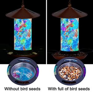 2023 Newest Solar Wild Bird Feeder Hanging for Garden Yard Outside Decoration, Waterproof Lantern Design Feeder for Birds, Solar Bird Feeder as Gift Ideas for Bird Lovers