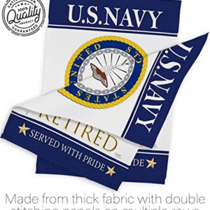 Breeze Decor US Navy Garden Flag Set with Stand Armed Forces USN Seabee United State American Military Veteran Retire Official House Banner Small Yard Gift Double-Sided, Made in USA