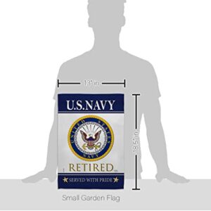 Breeze Decor US Navy Garden Flag Set with Stand Armed Forces USN Seabee United State American Military Veteran Retire Official House Banner Small Yard Gift Double-Sided, Made in USA