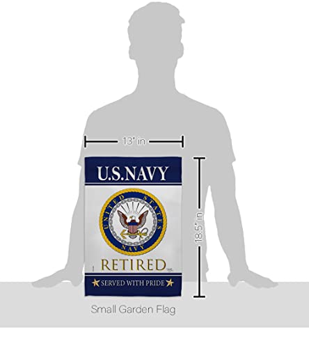 Breeze Decor US Navy Garden Flag Set with Stand Armed Forces USN Seabee United State American Military Veteran Retire Official House Banner Small Yard Gift Double-Sided, Made in USA