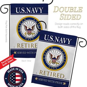 Breeze Decor US Navy Garden Flag Set with Stand Armed Forces USN Seabee United State American Military Veteran Retire Official House Banner Small Yard Gift Double-Sided, Made in USA