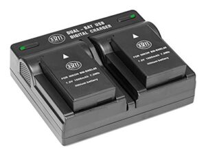 bm premium pack of 2 enel20, en-el20a batteries and usb dual battery charger for nikon coolpix p950, p1000, dl24-500, coolpix a, 1 aw1, 1 j1, 1 j2, 1 j3, 1 s1, 1 v3 digital camera