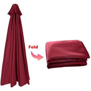 ABCCANOPY 9ft Outdoor Umbrella Replacement Top Suit 8 Ribs (Burgundy)