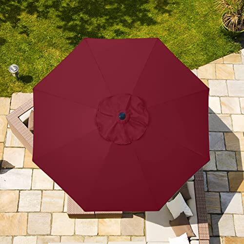 ABCCANOPY 9ft Outdoor Umbrella Replacement Top Suit 8 Ribs (Burgundy)