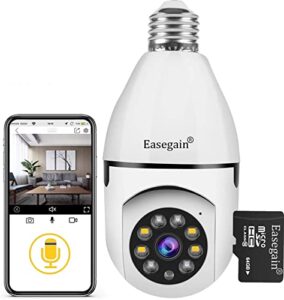 light bulb camera,360° light bulb security camera,2.4ghz smart wireless wifi 1080p hd security camera for indoor- outdoor with motion detection and alarm night vision