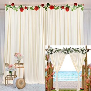 10×10 champagne backdrop curtain for parties wedding baby shower wrinkle free photo curtains backdrop drapes fabric decoration for bridal shower 5ft x 10ft,2 panels