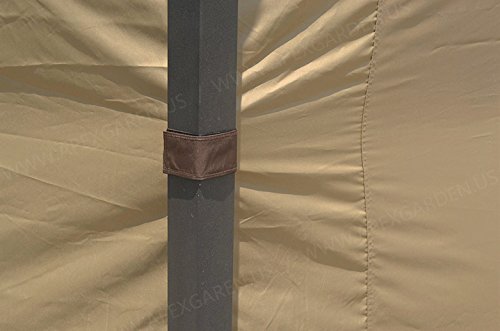 APEX GARDEN Four-Side Privacy Side Wall Curtain Set for 10-ft x 12-ft Gazebo (Beige)