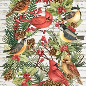 Briarwood Lane Winter Bird Wreath Garden Flag Cardinals Rustic Berries 12.5" x 18"