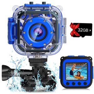 prograce kids camera waterproof boys – toy gifts for boy kids video camera underwater recorder hd kids digital camera toddler children camcorder age 3 4 5 6 7 8 9 10 year old birthday presents