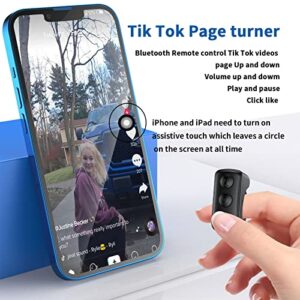 SOFAMIRI TIK Tok Bluetooth Remote Control Page Turner TikTok Kindle App Remote Scrolling Ring clicker for iPhone iPad Camera Remote Shutter Selfie Button (Black)