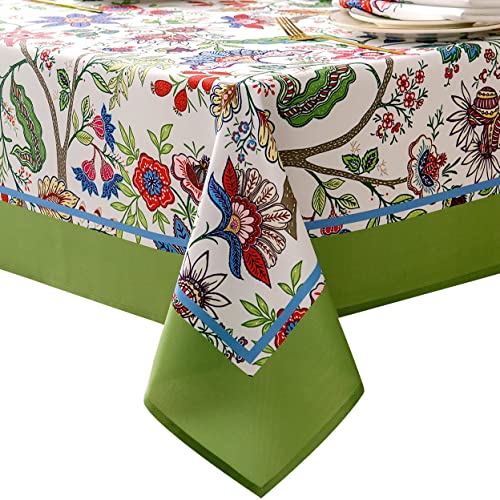 EHouseHome Indoor Outdoor Tablecloth Water Resistant Spill Proof Fabric Table Cover 52x70Inch Rectangle,Botanical Garden