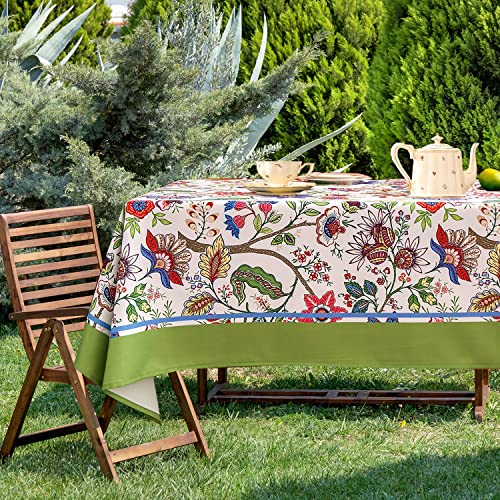 EHouseHome Indoor Outdoor Tablecloth Water Resistant Spill Proof Fabric Table Cover 52x70Inch Rectangle,Botanical Garden