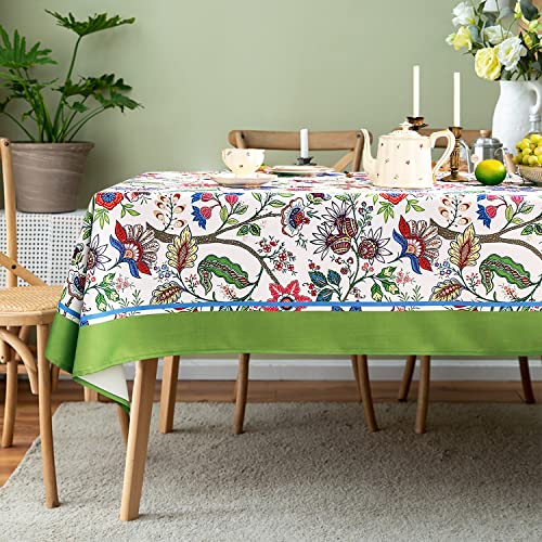 EHouseHome Indoor Outdoor Tablecloth Water Resistant Spill Proof Fabric Table Cover 52x70Inch Rectangle,Botanical Garden