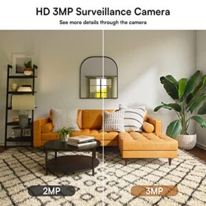 XVIM Wireless Camera, 3MP Light Bulb Security Camera with 32G SD Card, 360° Surveillance Camera Night Vision Motion Detection Remote Access