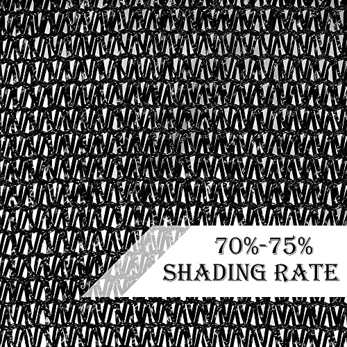 Dafoecheer 70% 10ftx20ft Black Shade Cloth Taped Edge with Grommets Sunblock Garden Mesh UV Resistant Net for Outdoor Plant Greenhouse Flowers