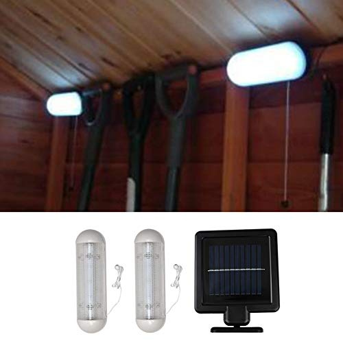 Solar Shed Light, Wall Mounted Solar Garage Shed Light | Outdoor Waterproof IP55 Path Light, LED Double-lamp Wall-Mounted Emergency Lighting for Garden Outdoor Indoor Security Greenhouse(white)