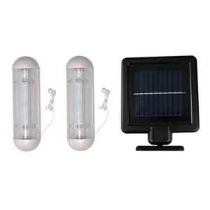 Solar Shed Light, Wall Mounted Solar Garage Shed Light | Outdoor Waterproof IP55 Path Light, LED Double-lamp Wall-Mounted Emergency Lighting for Garden Outdoor Indoor Security Greenhouse(white)