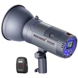 neewer vision 4 300w outdoor studio flash strobe li-ion battery powered cordless monolight with 2.4g wireless trigger, 1000 full power flashes, recycle in 0.4-2.5 sec, bowens mount