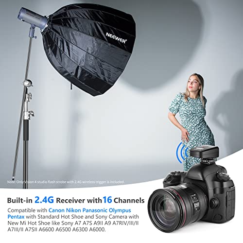 Neewer Vision 4 300W Outdoor Studio Flash Strobe Li-ion Battery Powered Cordless Monolight with 2.4G Wireless Trigger, 1000 Full Power Flashes, Recycle in 0.4-2.5 Sec, Bowens Mount