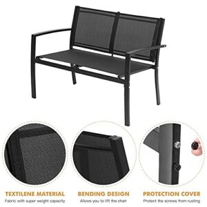 Acquire 4 Pieces Patio Furniture Set Outdoor Garden Patio Conversation Sets Poolside Lawn Chairs with Glass Coffee Table Porch Furniture