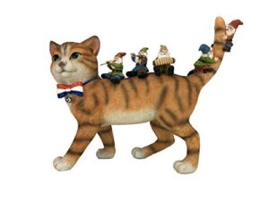 glitzglam patrick the patriotic miniature cat and the happy gnomes – a fairy garden gnome figurine