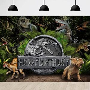 Dinosaur Themed Backdrop for Kids Boys Happy Birthday Party Teens Birthday Dinosaur Photography Background Jungle World Photography Backdrops 6x4ft