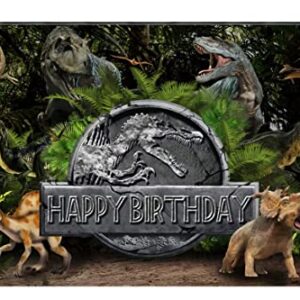 Dinosaur Themed Backdrop for Kids Boys Happy Birthday Party Teens Birthday Dinosaur Photography Background Jungle World Photography Backdrops 6x4ft