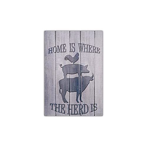 Meltelot Home Is Where Welcome To Farm Garden Flag, Farm Animals Cattle Pig and Cock Holiday Garden Flags for Outdoor Yard Porch, Decor for Out Side Vertical Double Side 12x 18 Inches